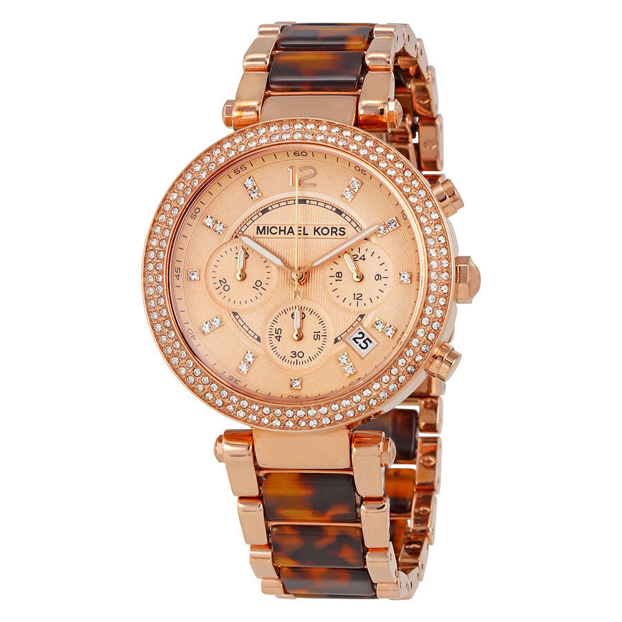 Michael Kors Parker Chronograph Rose Dial Ladies Watch MK5538 – The ...